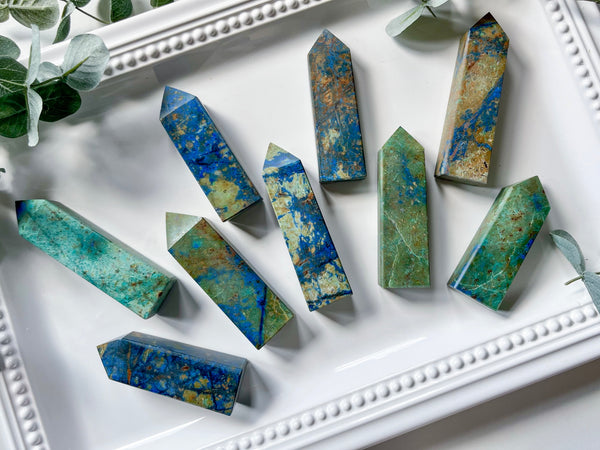 Azurite Polished Point - Angelic Roots