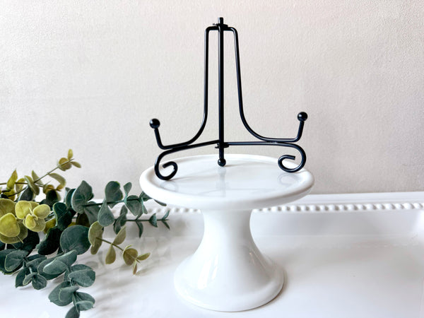 Black Metal Scroll Display Stand - Angelic Roots