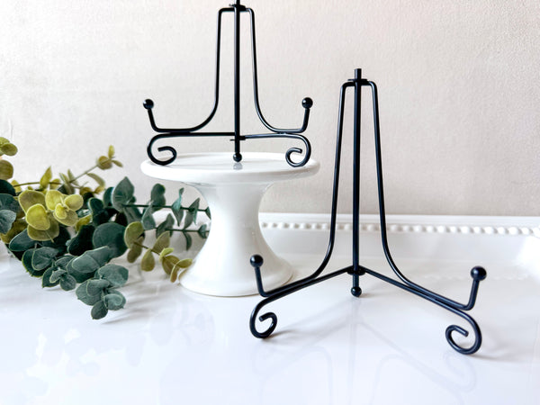 Black Metal Scroll Display Stand - Angelic Roots