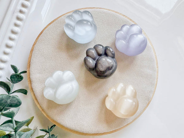 Cat Eye Crystal Paw Print Carving - Angelic Roots