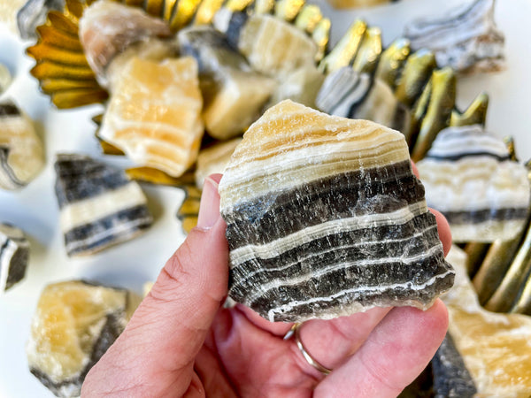 Banded Zebra Calcite Raw - Angelic Roots