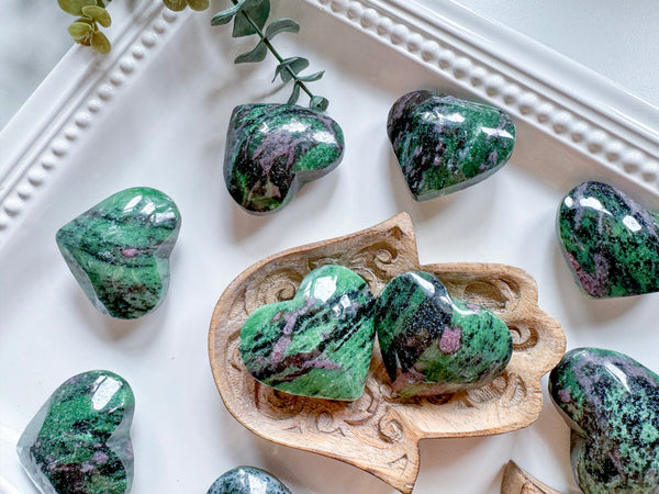 Ruby in Zoisite Heart - Angelic Roots