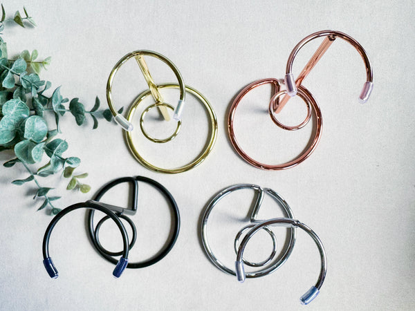 Metal Crystal Wand Double Ring Stand - Angelic Roots