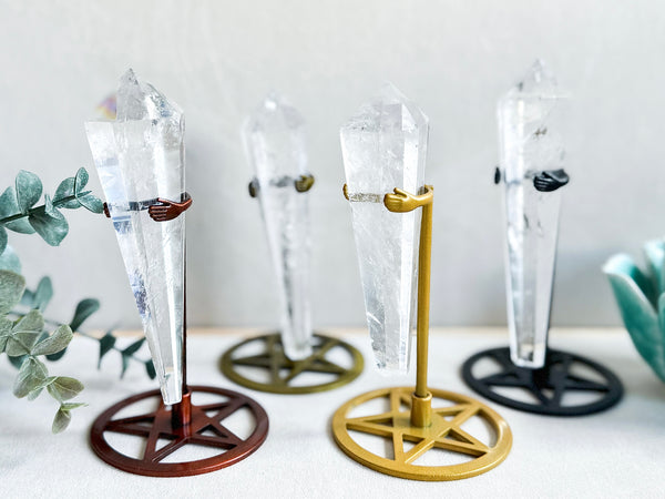 Metal Crystal Wand "Hug" Stand - Angelic Roots