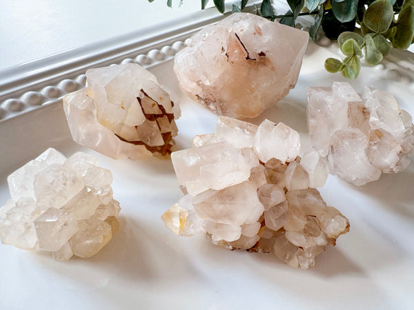 Lotus Skeletal Quartz Raw Cluster - Angelic Roots