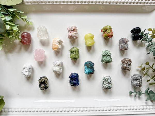 Mini Cartoon Sidekick Crystal Carving - Angelic Roots