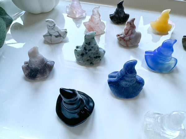 Mini Wizard Hat Crystal Carving - Angelic Roots