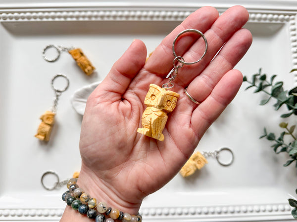Palo Santo Owl Keychain || Peru - Angelic Roots