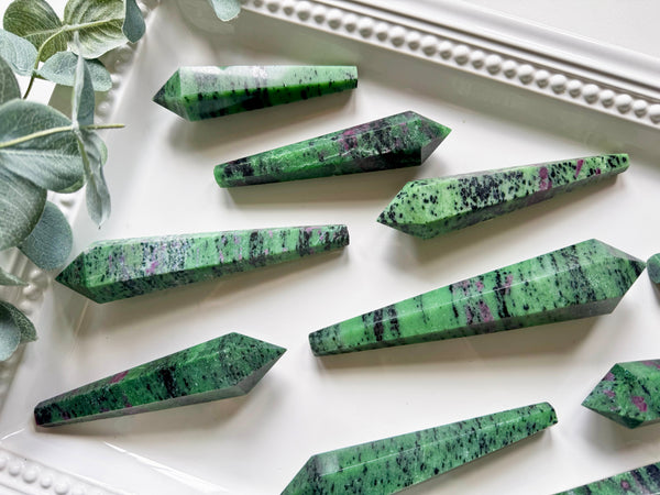 Ruby in Zoisite Cut Base Wand || UV Reactive - Angelic Roots