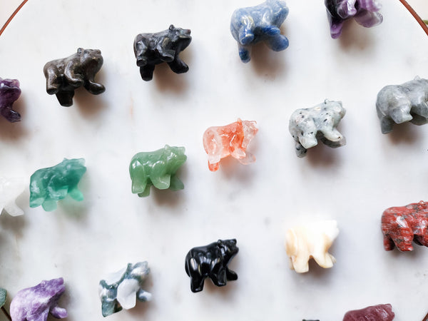 Mini Crystal Bear 1" Carving - Angelic Roots
