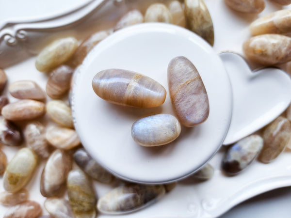 Moonstone Round Tumbled Stone - Angelic Roots