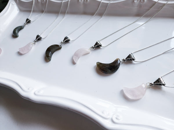 Crescent Moon Filigree Necklace - Angelic Roots