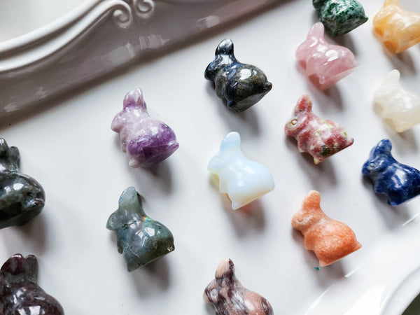 Crystal Mini Bunny Carving || 1.25" - Angelic Roots