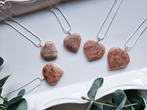 Sunstone Heart Necklace - Angelic Roots