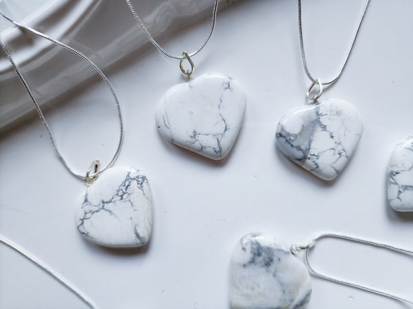 Howlite Heart Necklace - Angelic Roots
