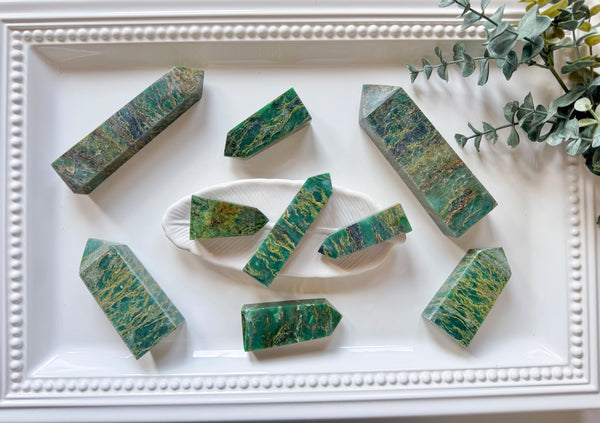 Emerald Verdite Jasper Point - Angelic Roots