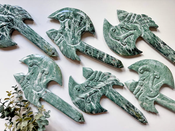 Xiuyan Jade Axe Carving - Angelic Roots