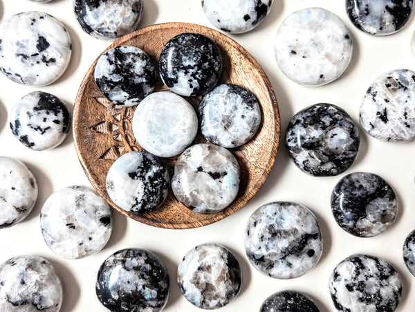 Rainbow Moonstone UFO Palm Stone - Angelic Roots