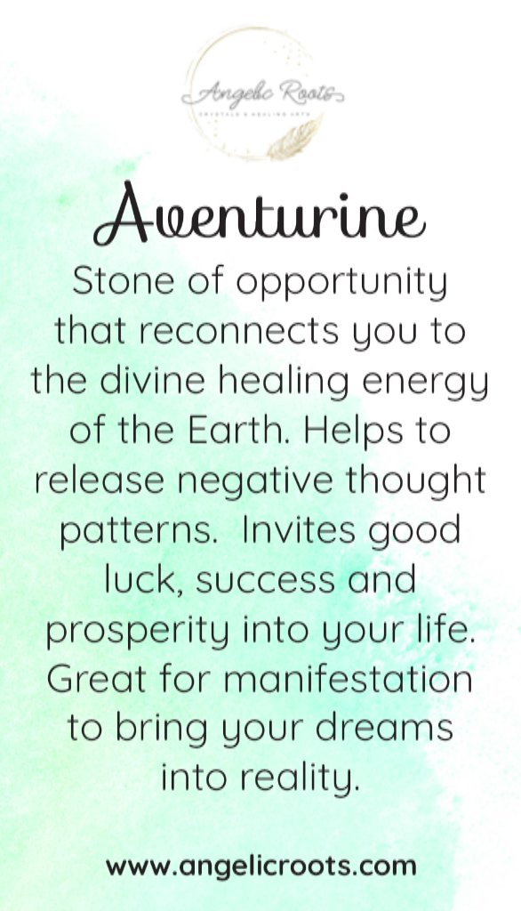 Aventurine Crystal Card - Angelic Roots