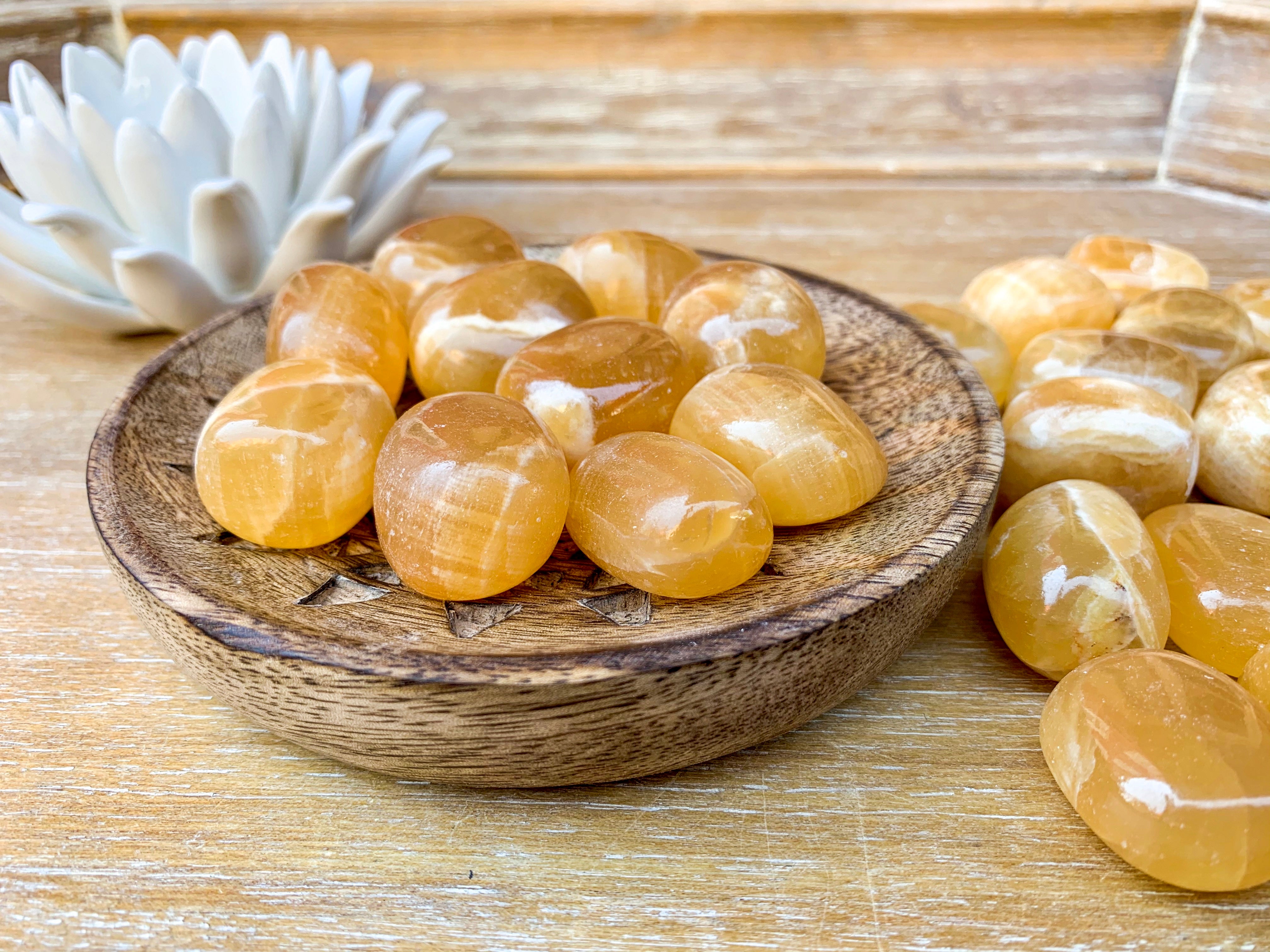 Tumbled Honey Calcite