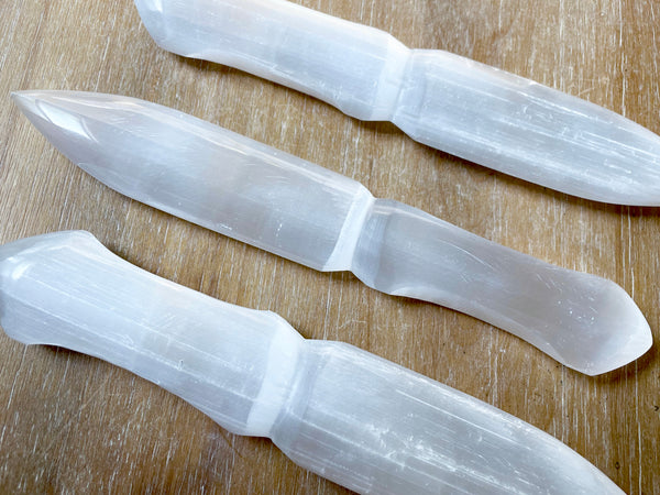 Selenite Dagger | Energy Clearing & Protection Crystal - Angelic Roots