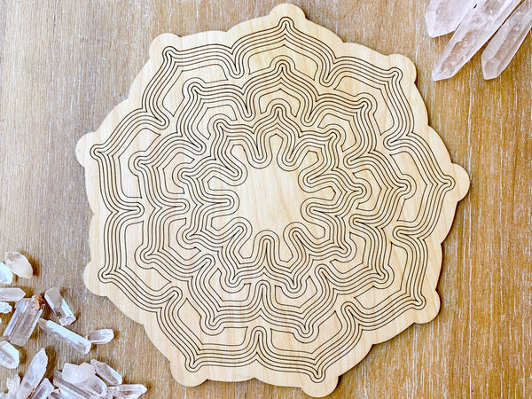 Lotus Wooden Crystal Grid Template - Angelic Roots