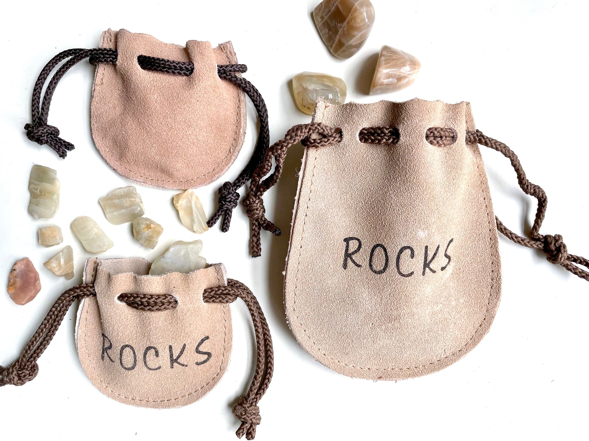 Leather "Rocks" Pouch - Angelic Roots