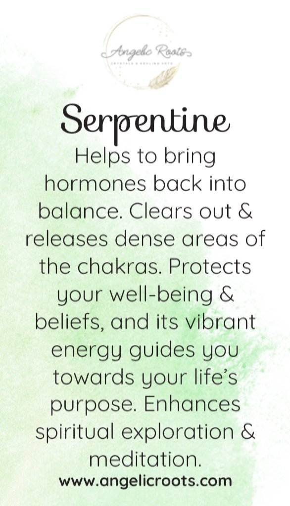 Serpentine Crystal Card - Angelic Roots