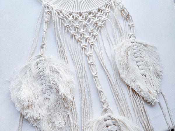 8" Macrame Dreamcatcher - Angelic Roots