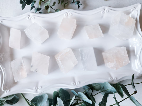 Pink Optical Calcite Rhombus - Angelic Roots