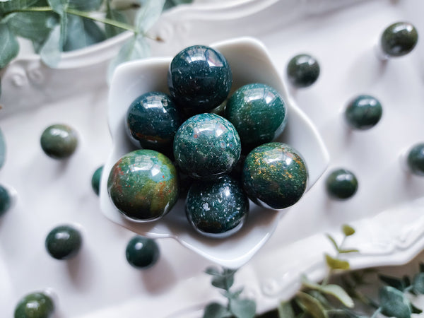 Bloodstone Sphere || Marble || India - Angelic Roots