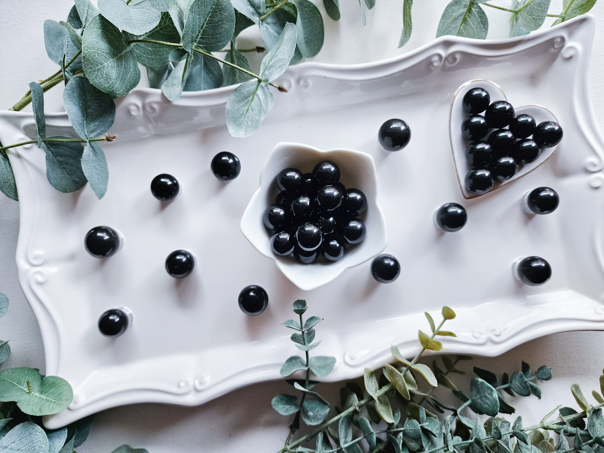 Black Obsidian Sphere || Marble - Angelic Roots