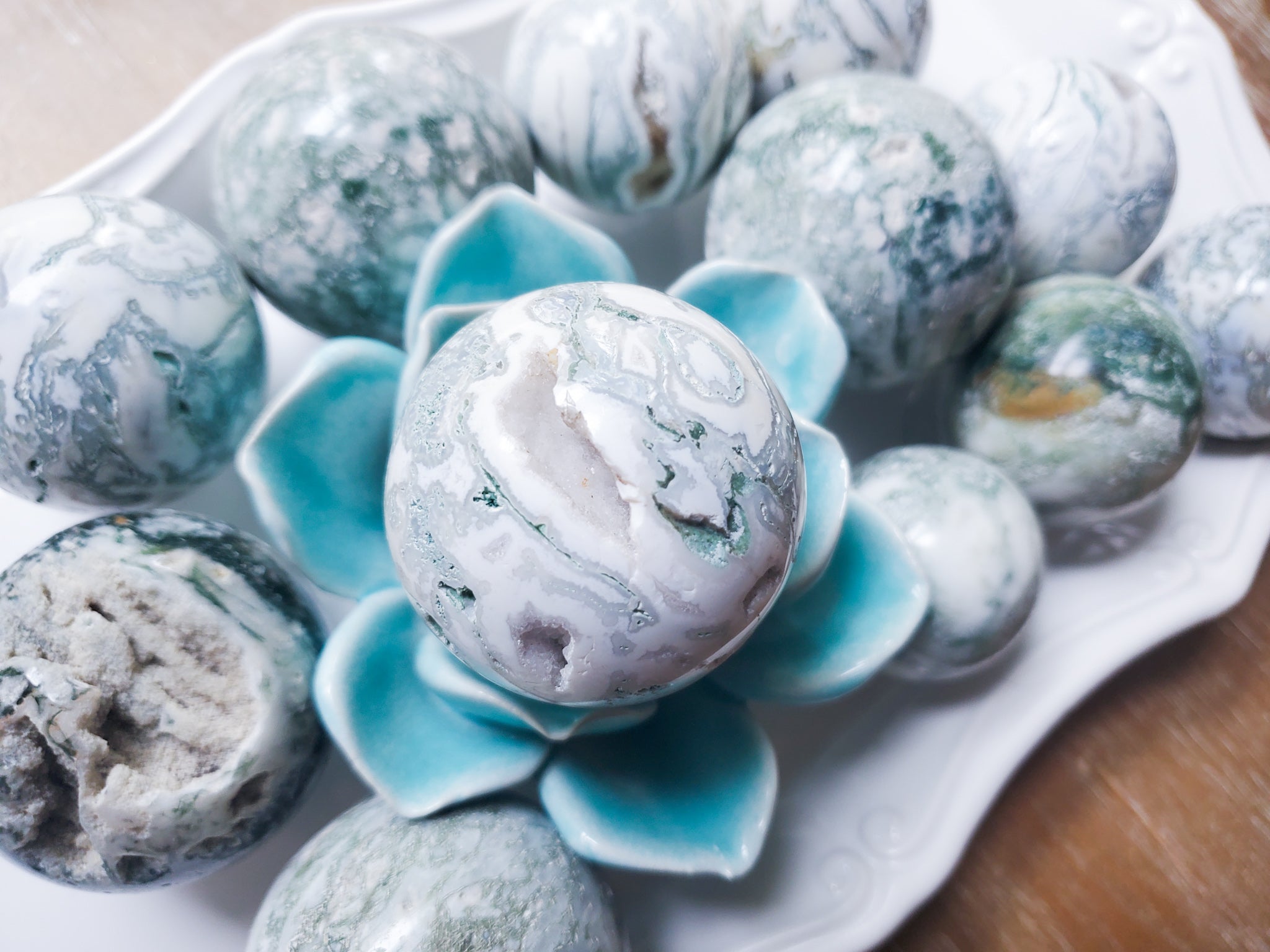 Tree Agate Sphere - Angelic Roots