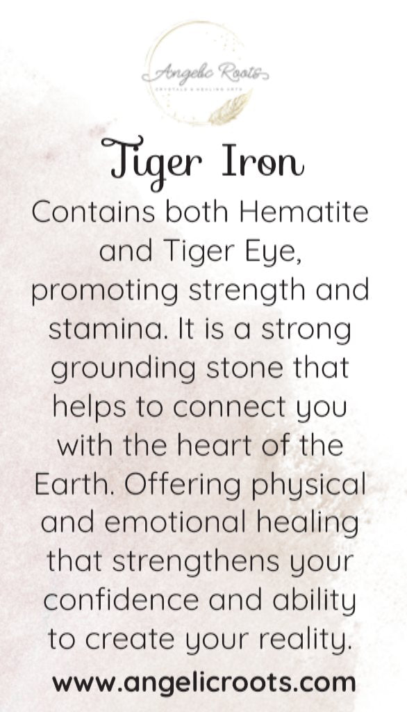 Tiger Iron Crystal Card - Angelic Roots