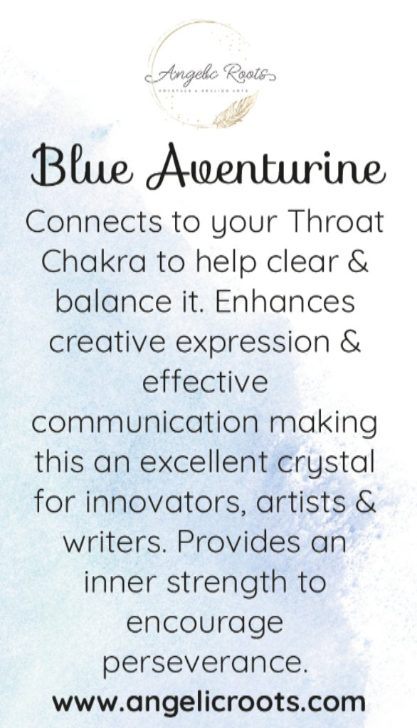 Blue Aventurine Crystal Card - Angelic Roots