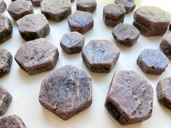 Raw Ruby Hexagon (Corundum) - Angelic Roots