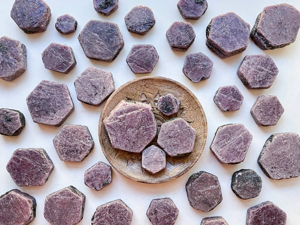 Raw Ruby Hexagon (Corundum) - Angelic Roots
