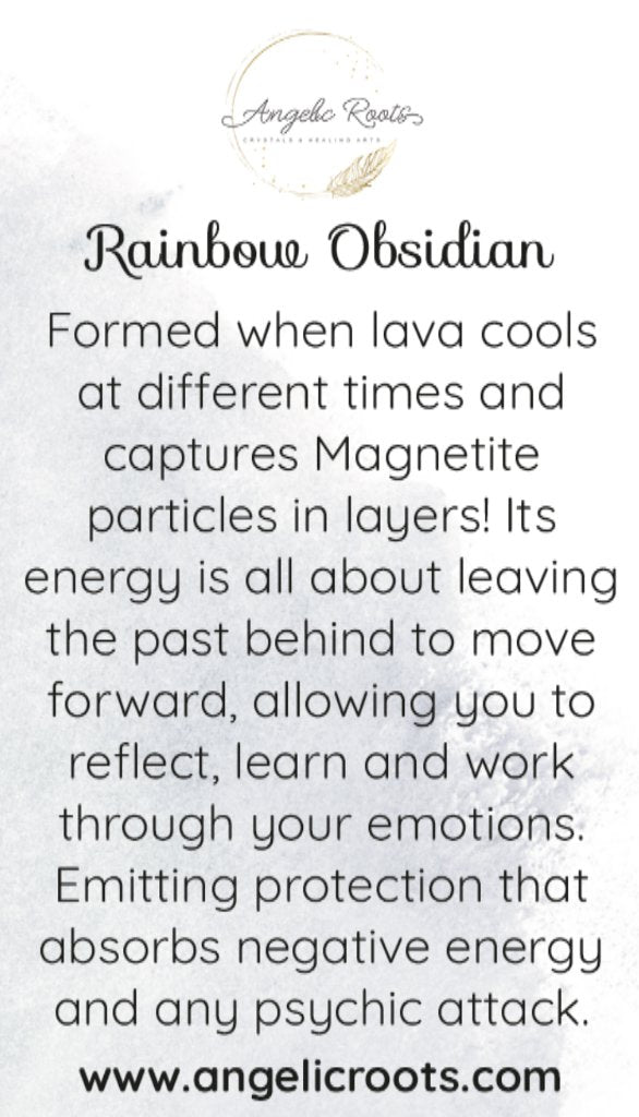 Rainbow Obsidian Crystal Card - Angelic Roots