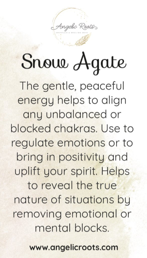Snow Agate Crystal Card - Angelic Roots